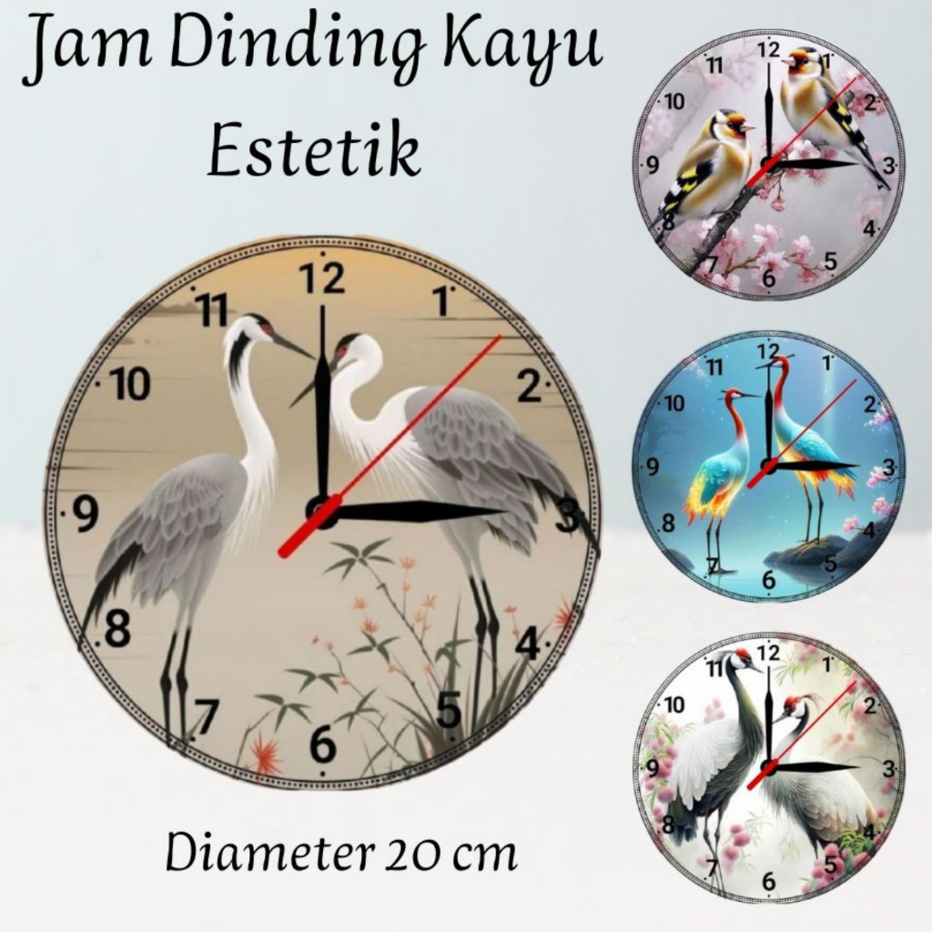 Jual Jam Dinding Kayu Estetik Gambar Burung | Shopee Indonesia
