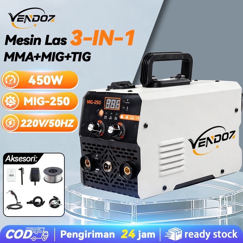 Jual 3 in 1 Mesin Las Listrik DC Inverter Welder MIG-250 450 Watt ...