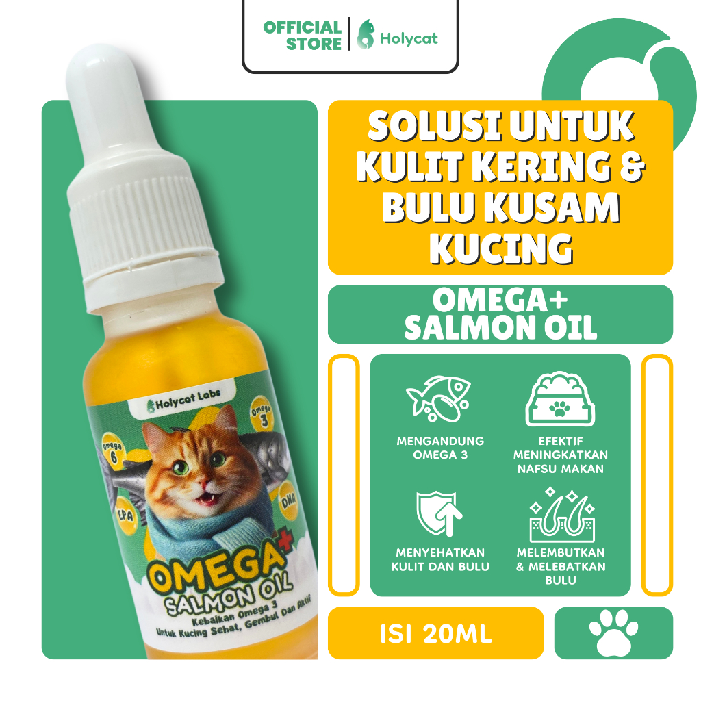 Jual Holycatlabs OMEGA+ Salmon Oil Kebaikan Omega 3 untuk Kucing Sehat ...