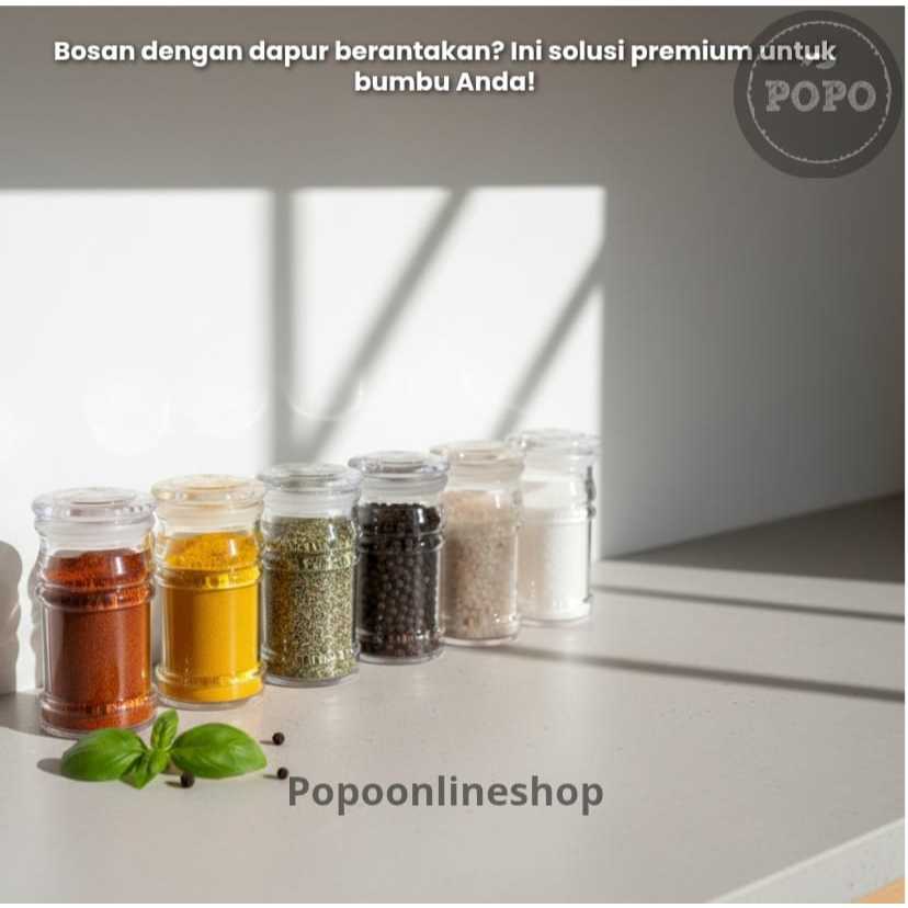 Jual Tempat Botol Lada Garam Akrilik Putih Bening Spice Bottle Bubuk ...