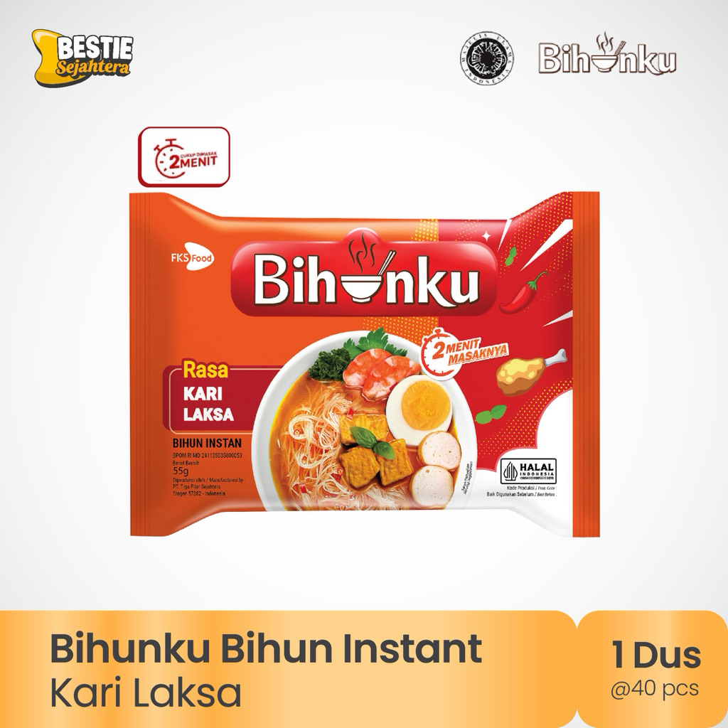 Jual Bihunku Instan - Kari Laksa - 1 Karton - 40 Pcs - 55gr | Shopee ...
