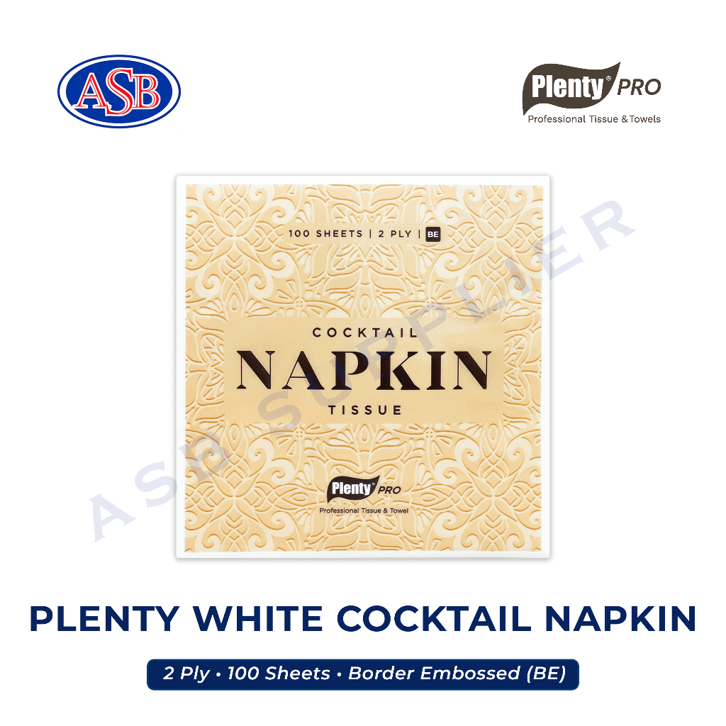 Jual Tissue / Tisu PLENTY White Cocktail Napkin (100 Sheets) | Shopee ...
