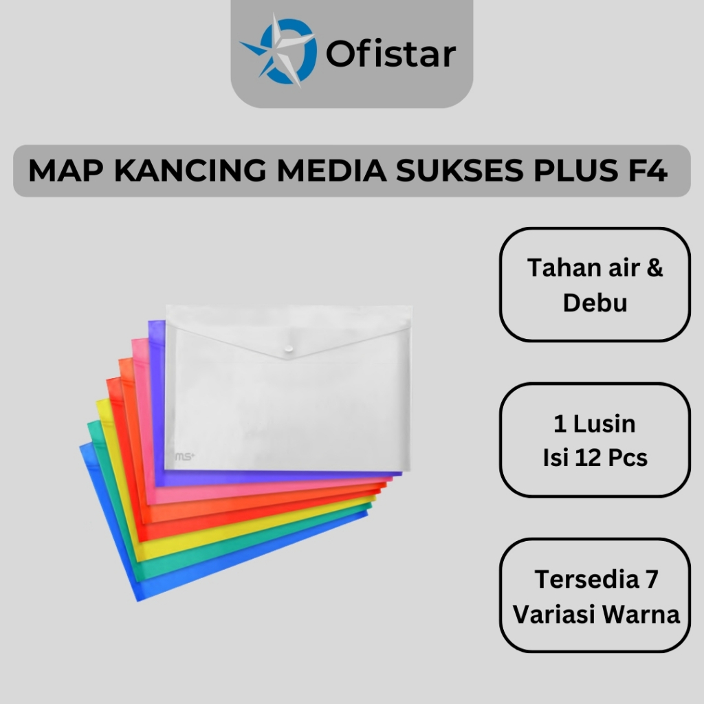 Jual Ofistar - Map Kancing Plastik Dop Medis Sukses Plus F4 Aneka Warna ...