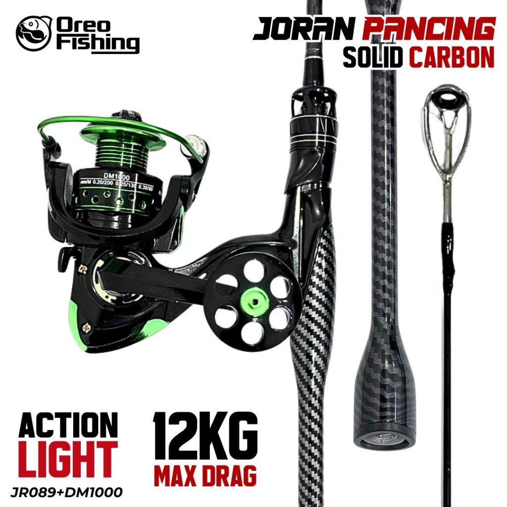 Jual Set Joran Spinning Action Light Monocoque Solid Carbon Fiber ...