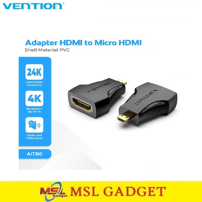 Jual VENTION Adapter Converter Micro HDMI to HDMI Female 3D HD Gold ...