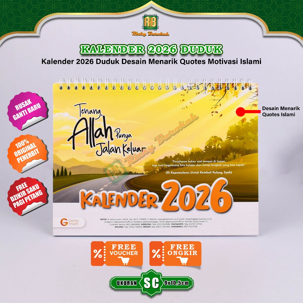 Jual Kalender 2026 Duduk - Kalender Meja Terbaru Tema Islami, Calender ...
