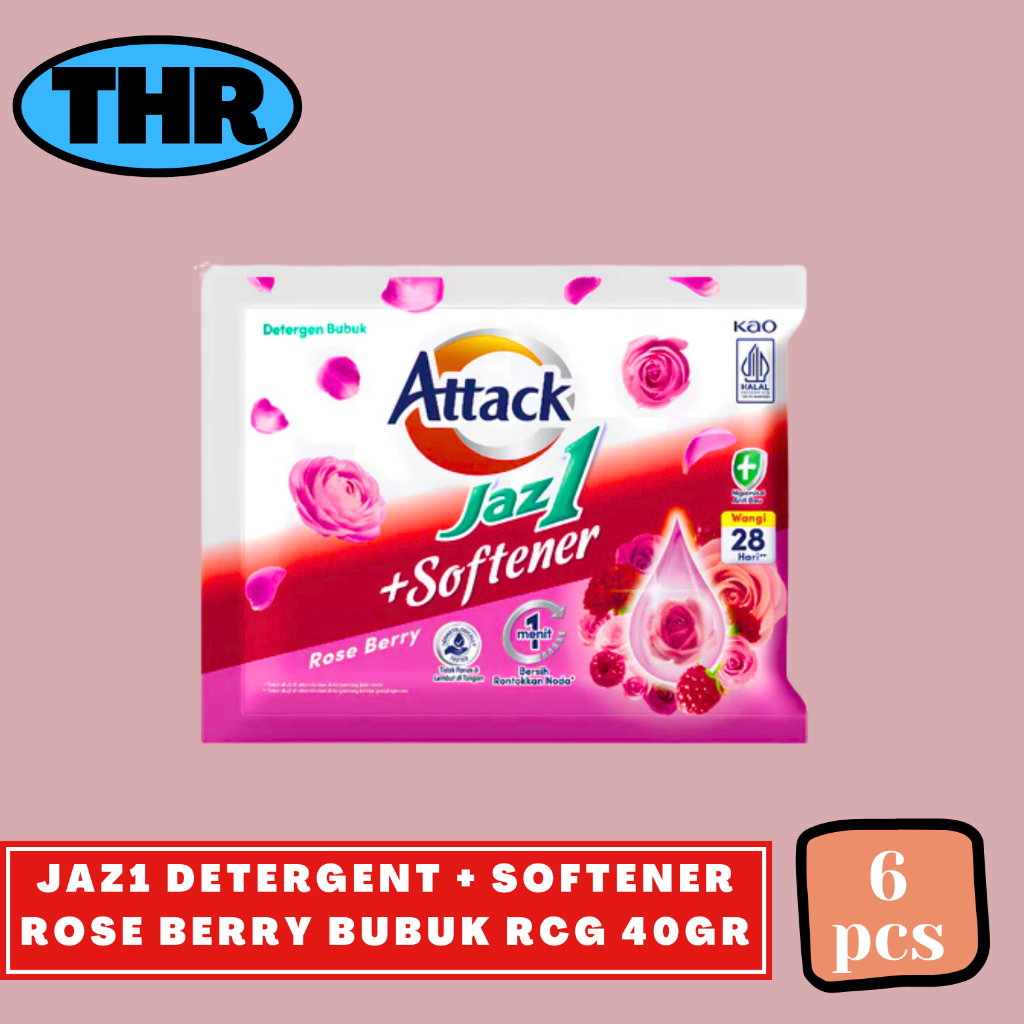 Jual Attack Jaz1 Detergen + SOFTENER Bubuk 40gr 1 Renceng isi 6pcs ...