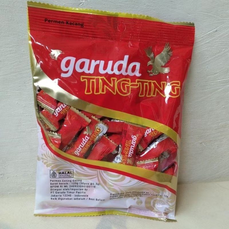 Jual Permen Garuda Ting Ting isi 50pcs Permen biskuit Kacang Garuda ...