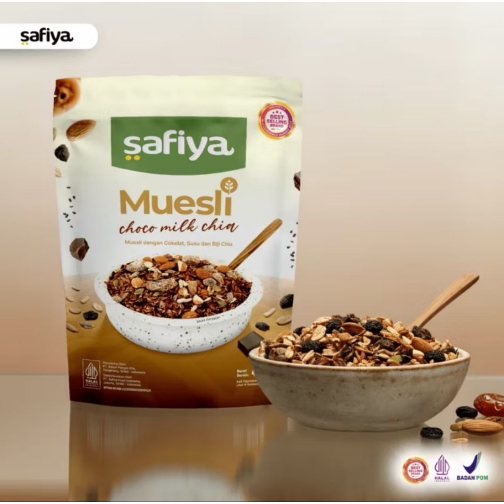 Jual Safiya Muesli Choco milk chia 420gr | Shopee Indonesia