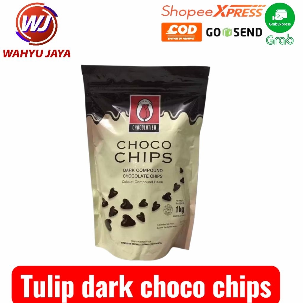 Jual Tulip choco chips dark compound 1kg | Shopee Indonesia