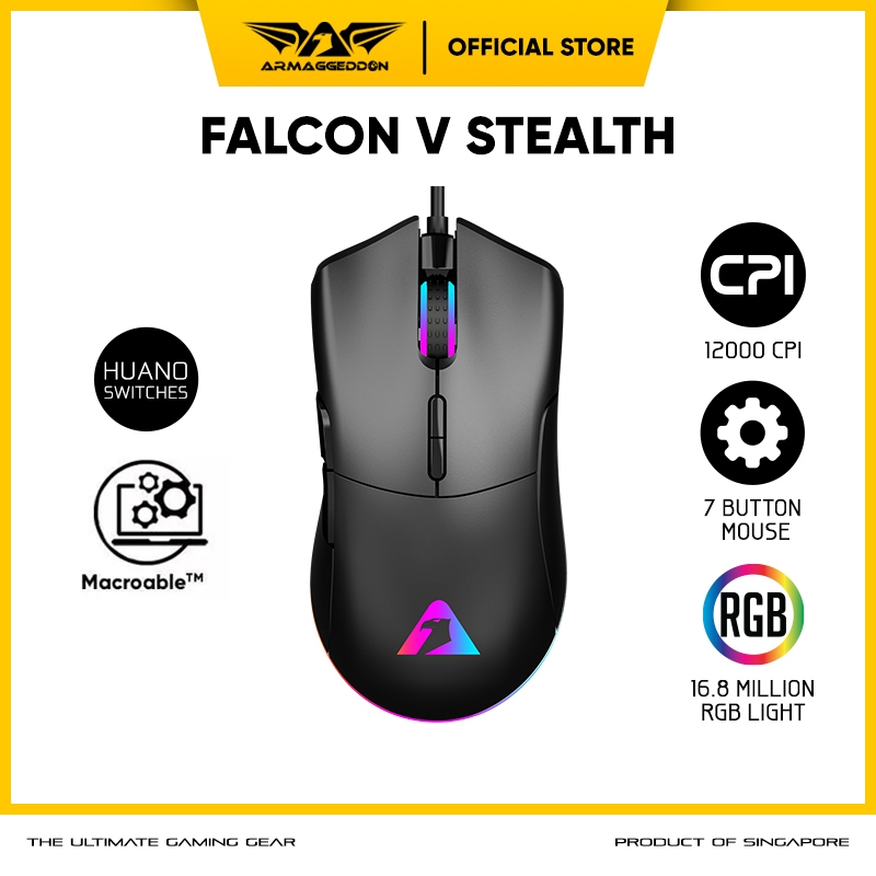Jual Mouse Gaming Armaggeddon Falcon V Stealth Wired RGB Gaming Mouse ...