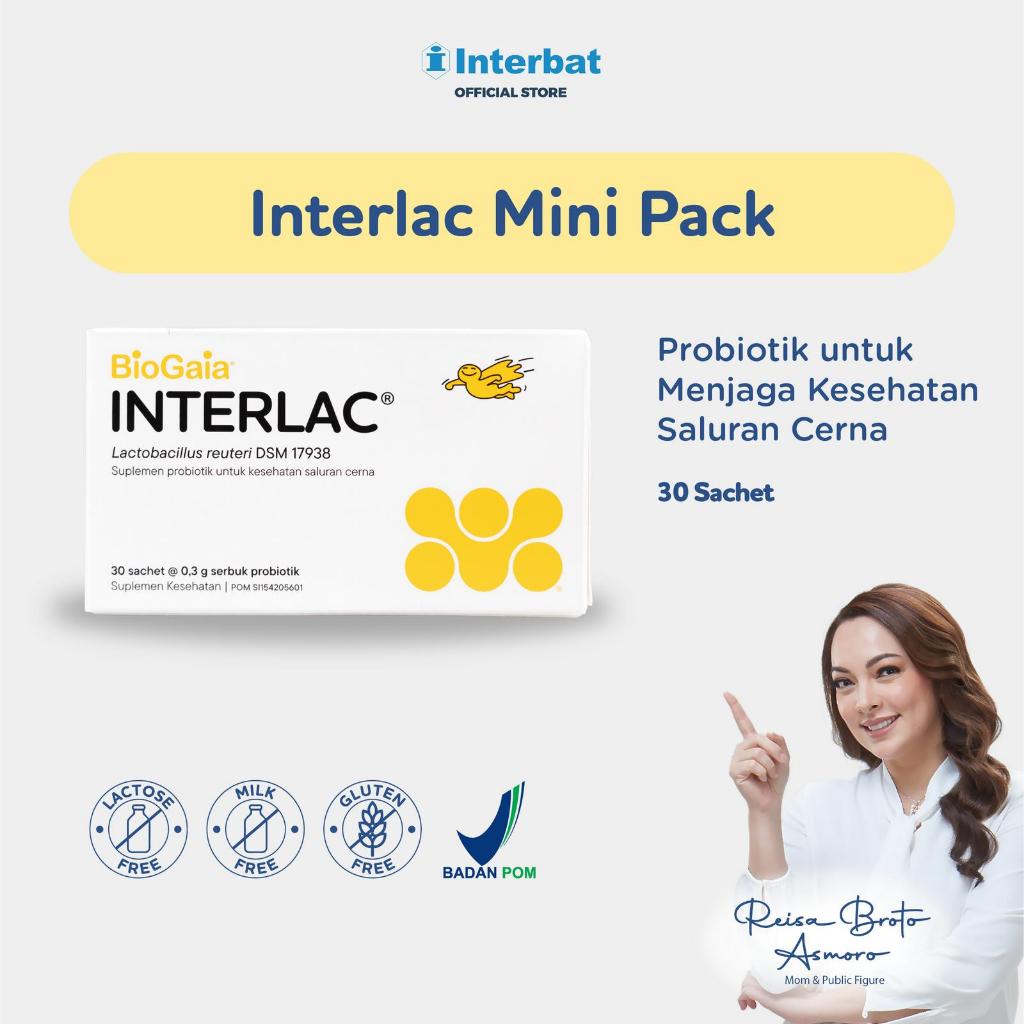 Jual INTERLAC BIOGAIA INTERLAC PROBIOTIK MINI PACK ISI 30 SACHET ...
