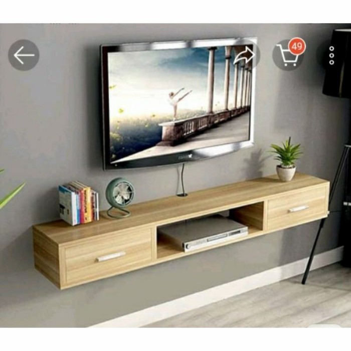 Jual Dekorasi Rak Tv Tempel Dinding 100x20x10 / Rak Tv Gantung / meja ...