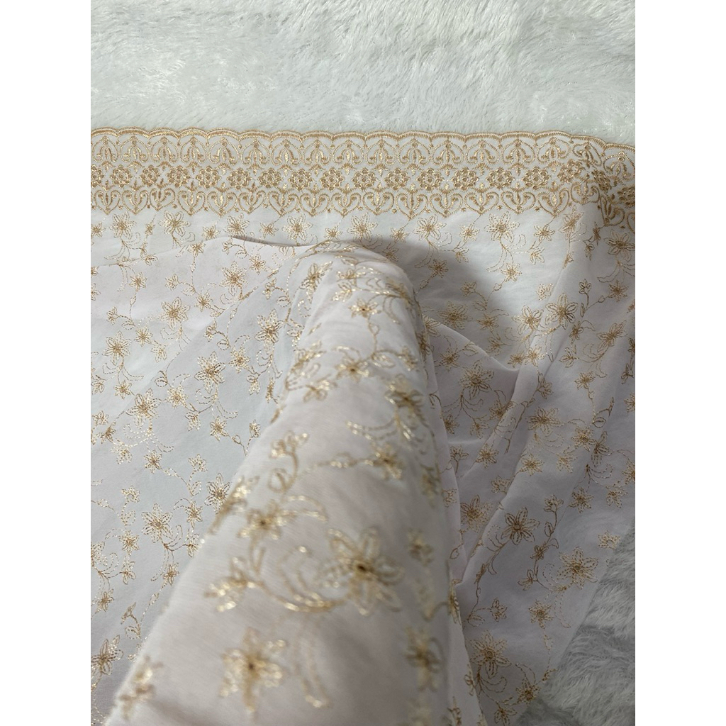 Jual Kain Kebaya Sifon Embroidery Premium Kombinasi Benang Mocca ...
