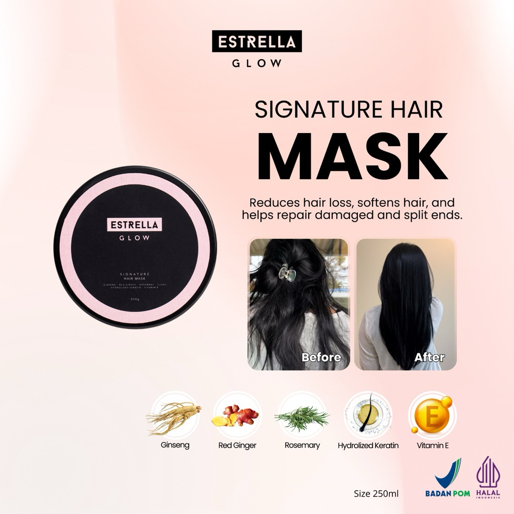Jual Estrella Glow Signature Hair Mask 250gr. Untuk Rambut Rontok ...