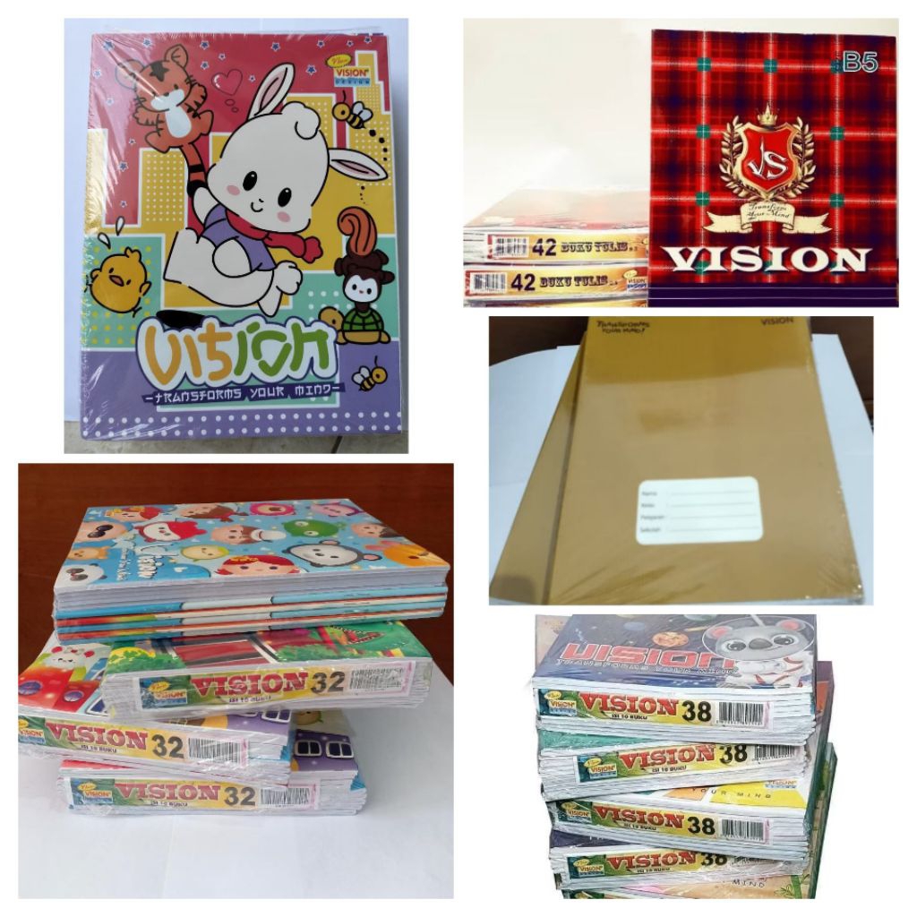 Jual (1 PAK) Buku Tulis VISION Isi 32 Lembar / 38 Lembar / 58 Lembar ...