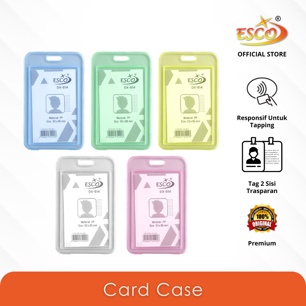 Jual Esco ID Card Holder - Tempat Kartu PP Vertikal 53 x 85 mm (DX-814 ...