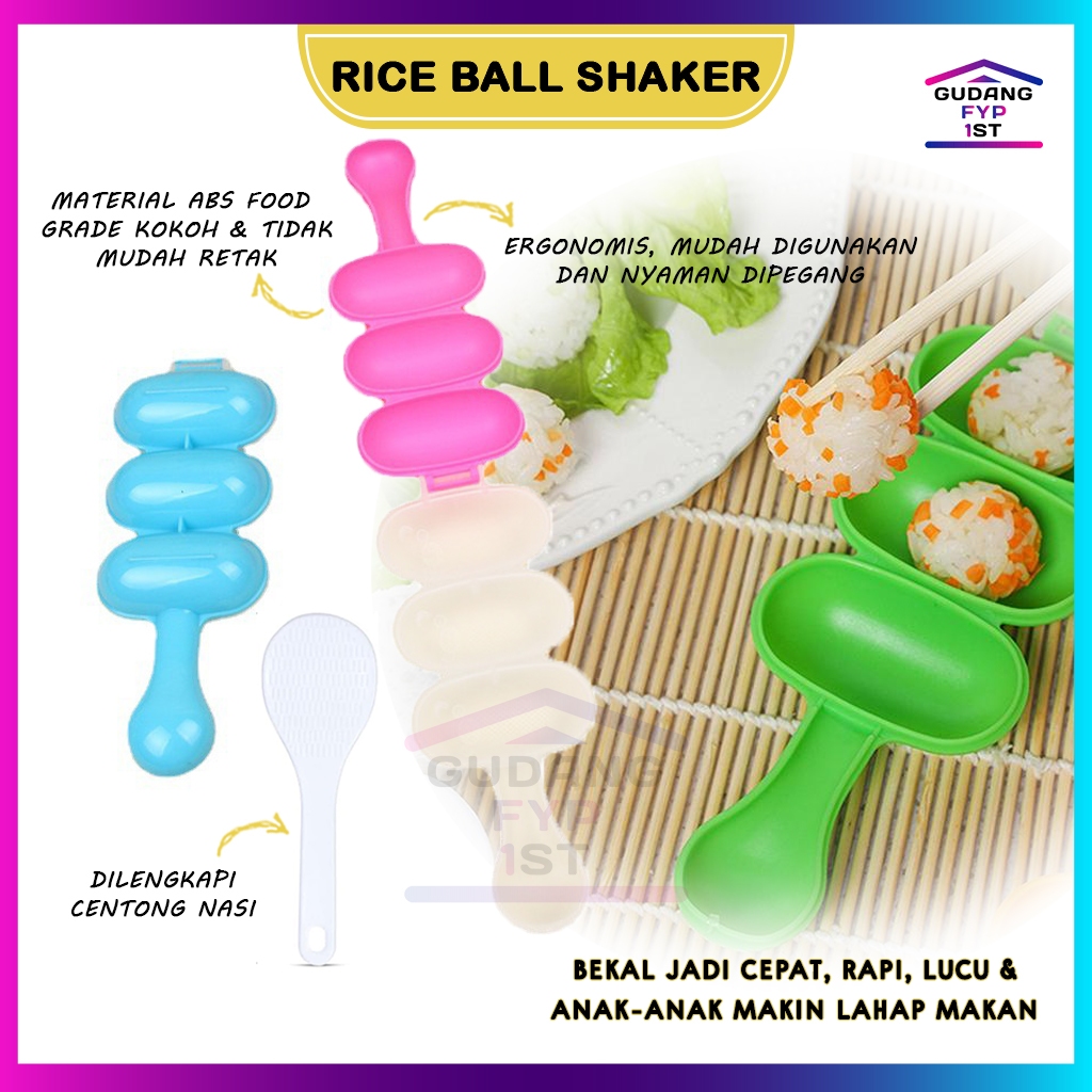 Jual Rice Ball Shaker | Cetakan Nasi Bento Bentuk Bulat | Alat Cetak ...