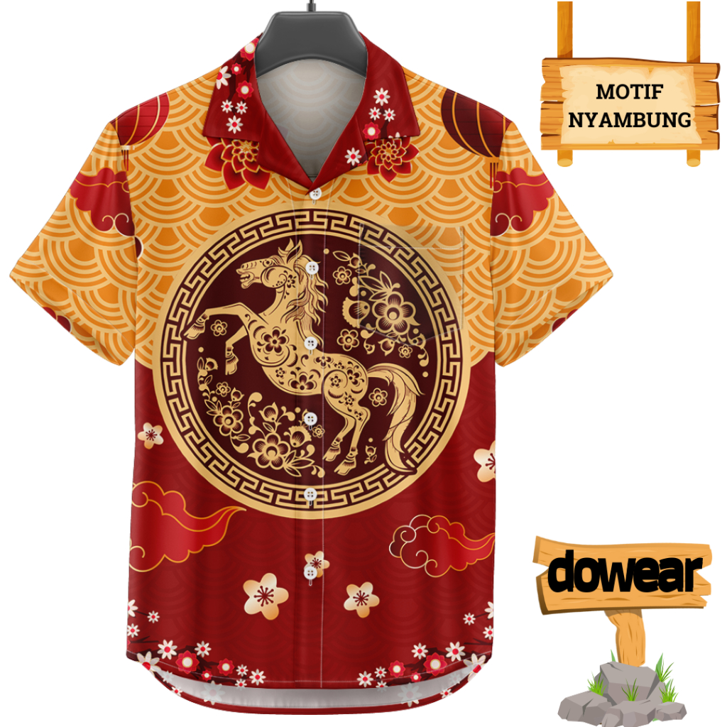 Jual Dowear Baju Kemeja Motif Cewe Cowo Full Printing Jumbo S-5XL 899 ...