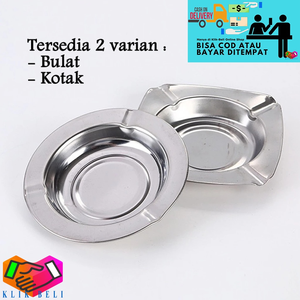 Jual Asbak Stainless Steel Tempat Abu Seng Anti Karat Bulat Kotak ...