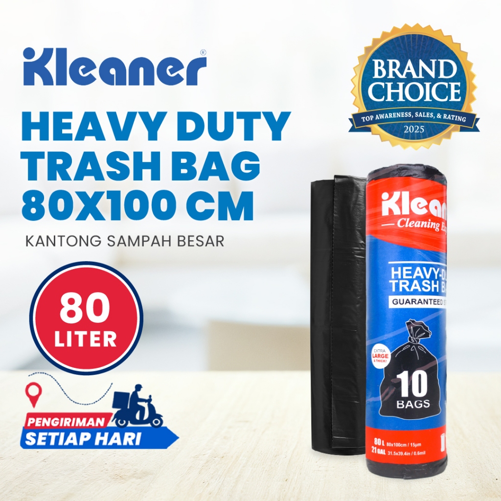 Jual Kleaner Kantong Kresek Plastik Sampah 100 x 80 Cm 10 Pcs Trash Bag ...