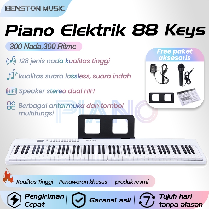 Jual Benston Music-Keyboard elektrik lipat 88 tuts portabel charging ...