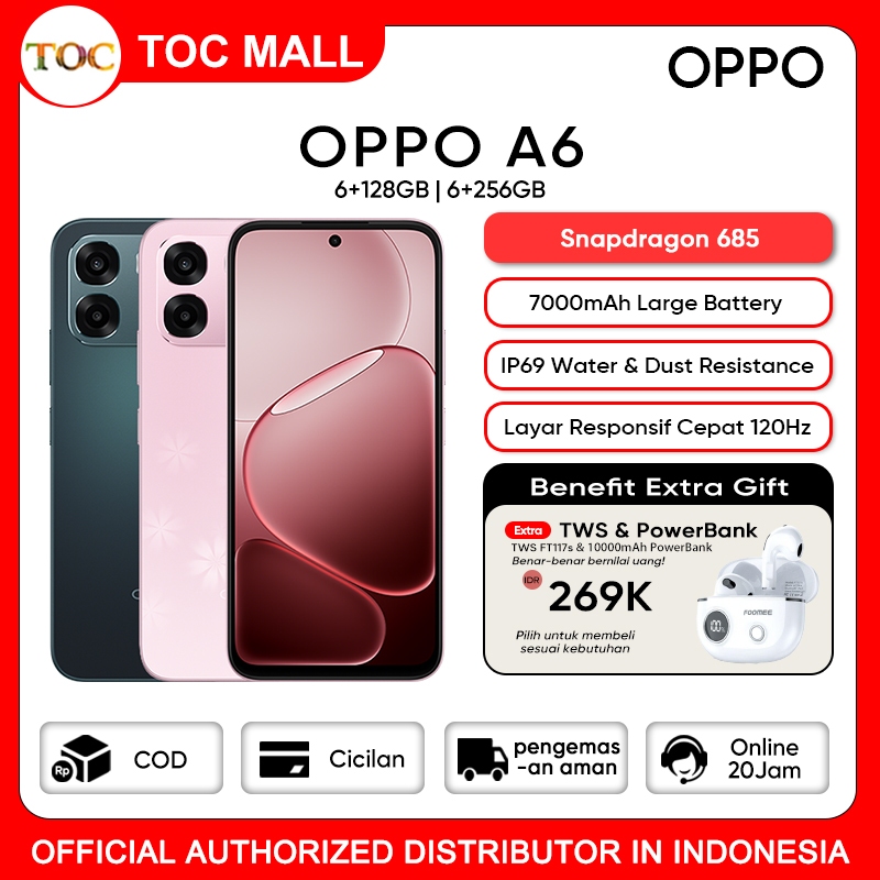 Jual HP OPPO A6 6/128GB 6/256GB - 7000mAh Large Battery 45W SUPERVOOC ...