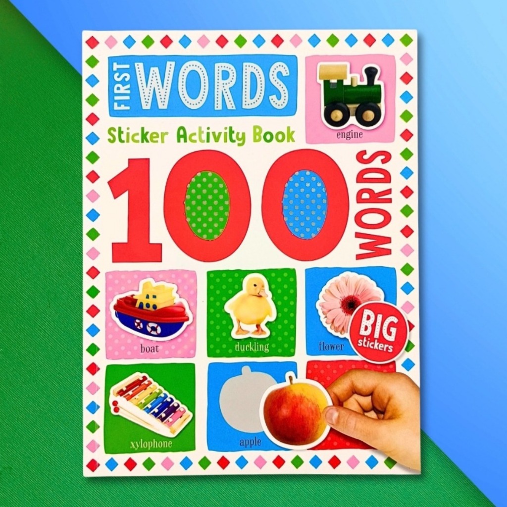 Jual ORIGINAL 100 First Words Sticker Activity Book with Big Stickers ...