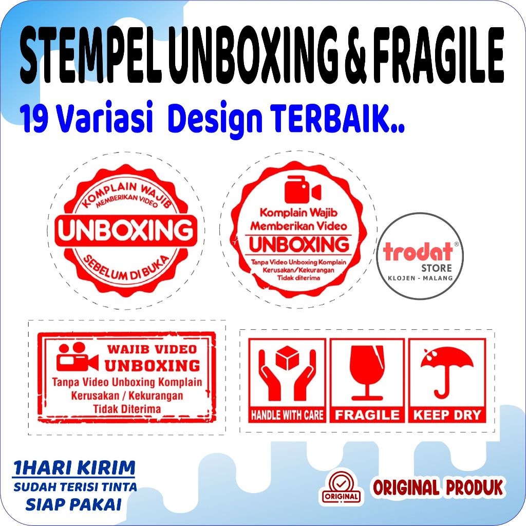 Jual STEMPEL UNBOXING, FRAGILE, Praktis, Cepat, Murah dan Banyak ...