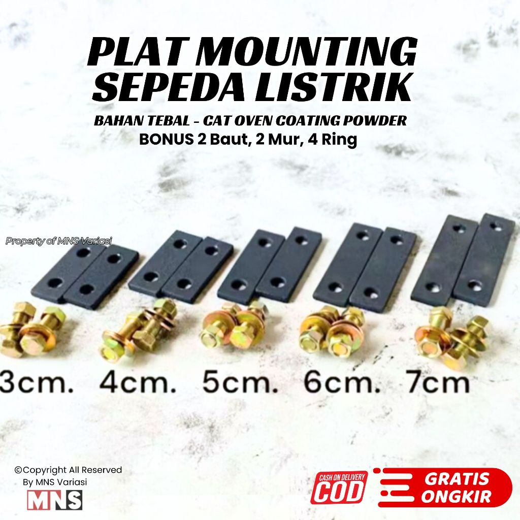 Jual Breket Mounting Sepeda Listrik plus Baut Mur Tebal 5,5mm | Shopee ...