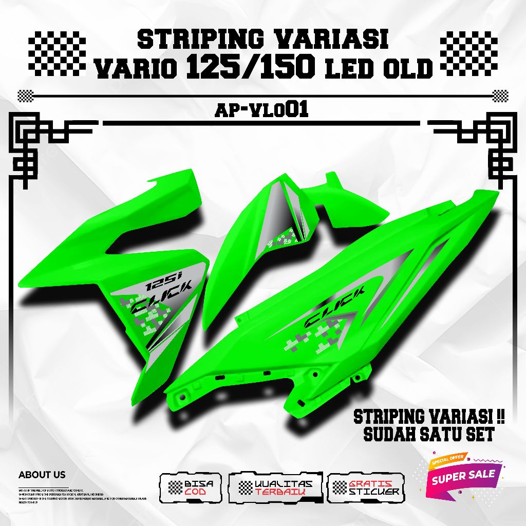 Jual striping sticker vario 125/150 led old design click simple satu ...