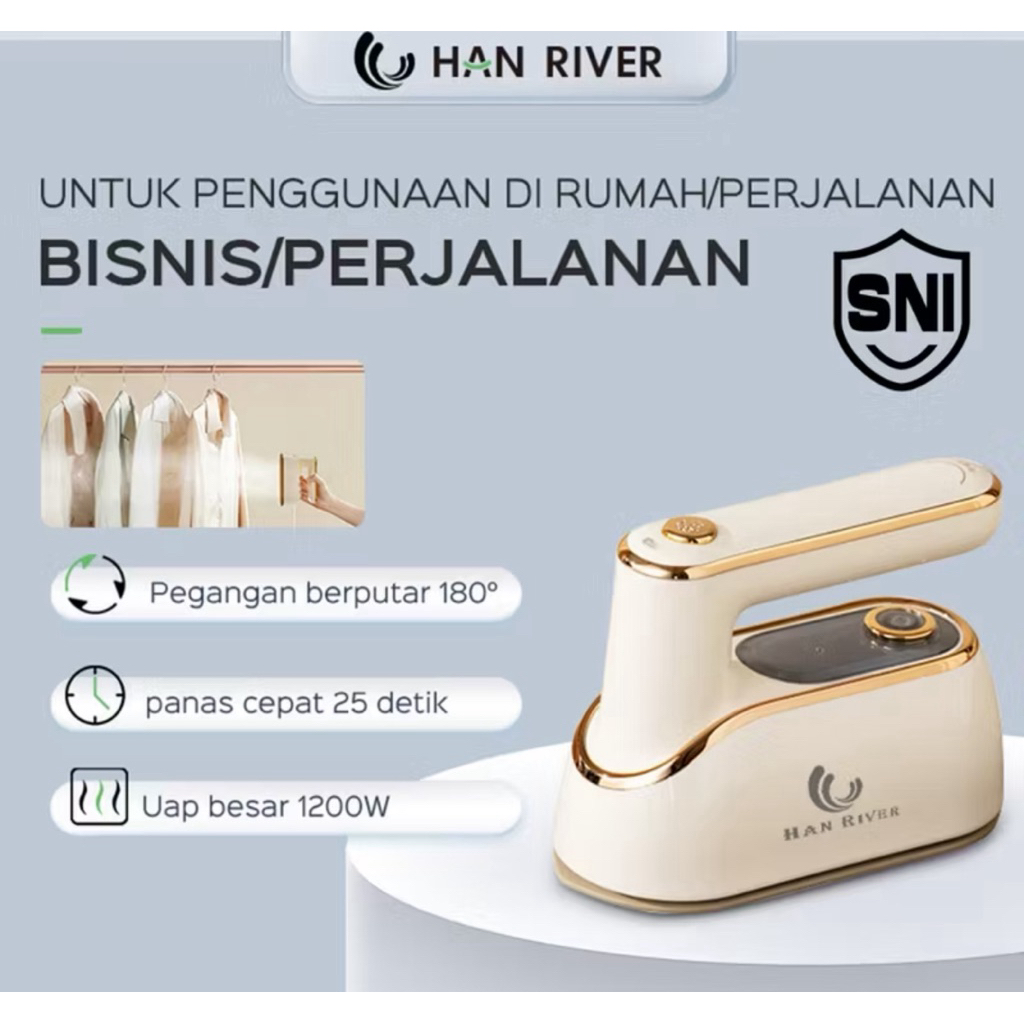 Jual HAN RIVER Setrika low watt 2in1 Setrika Uap Foldable setrika ...