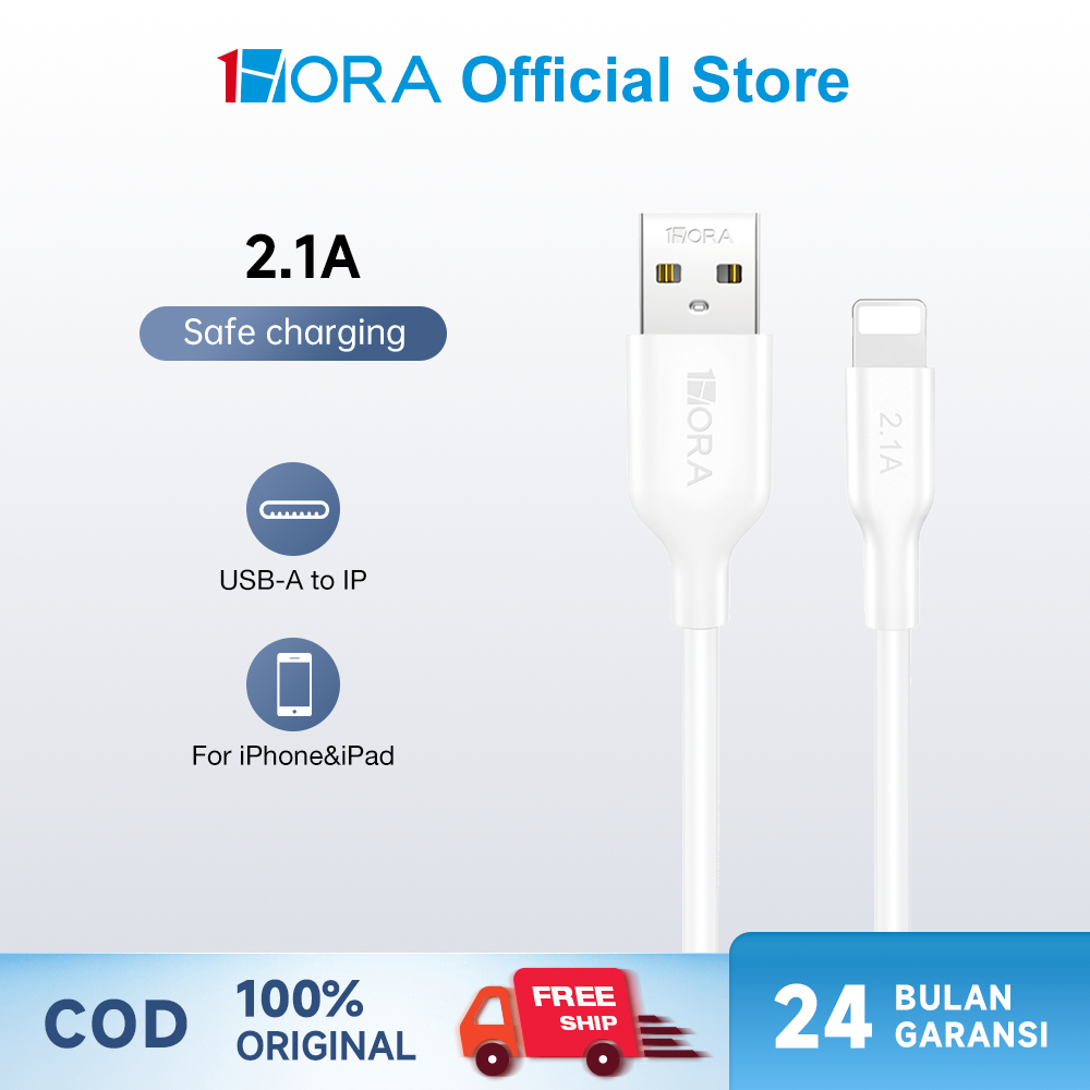 Jual 1HORA Kabel Data USB to LIGHTNING 2.1A iphone Fast Charging 1M 1 ...