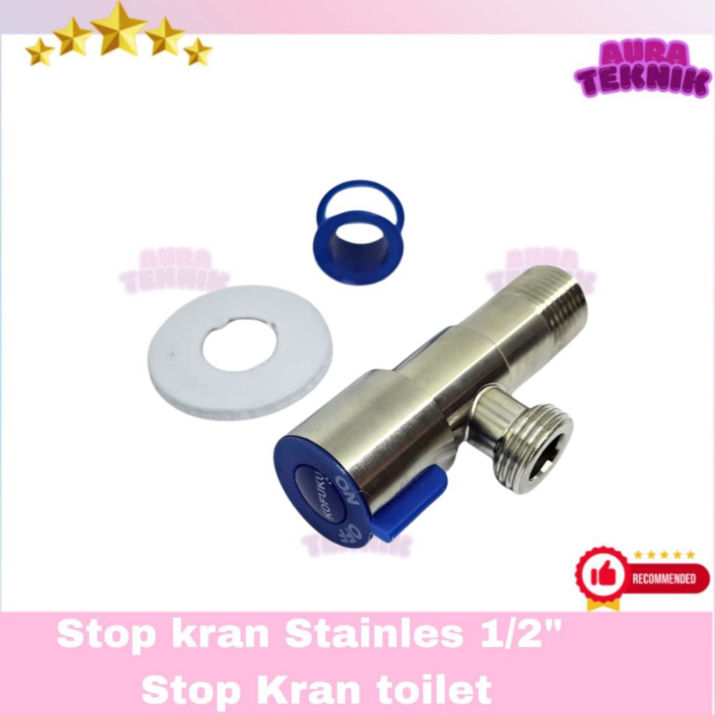Jual Stop Kran Stainles 1/2 inch Singel Stop Kran Toilet /Kran Shower ...