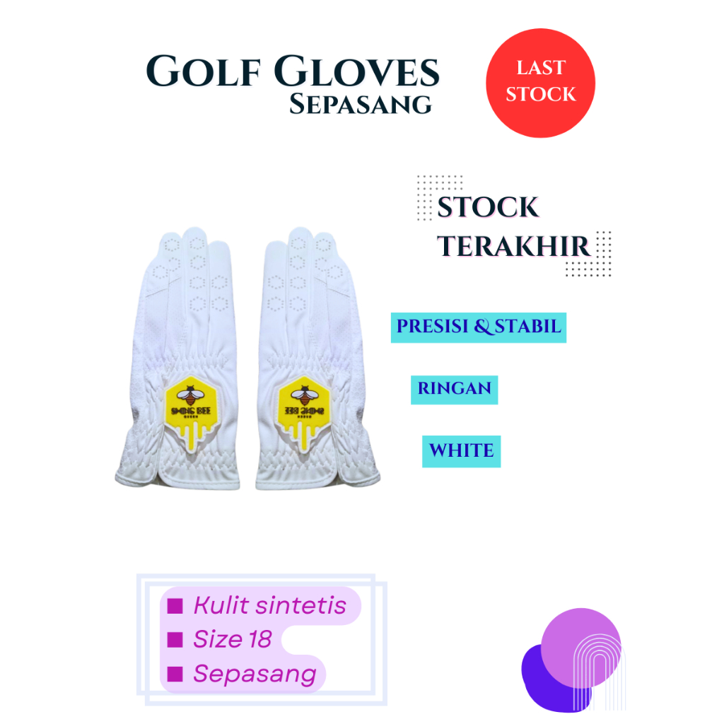 Jual Sarung Tangan Golf Sepasang Size 18 Putih – Fit Kecil Presisi ...