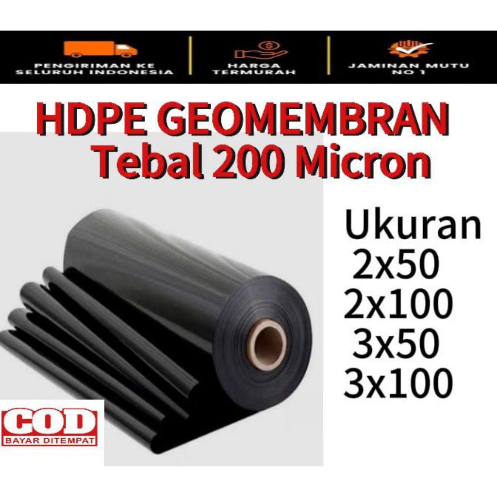 Jual Hdpe Geomembran Berbagai ukuran Tebal 200 Micron ( kolam ikan ...