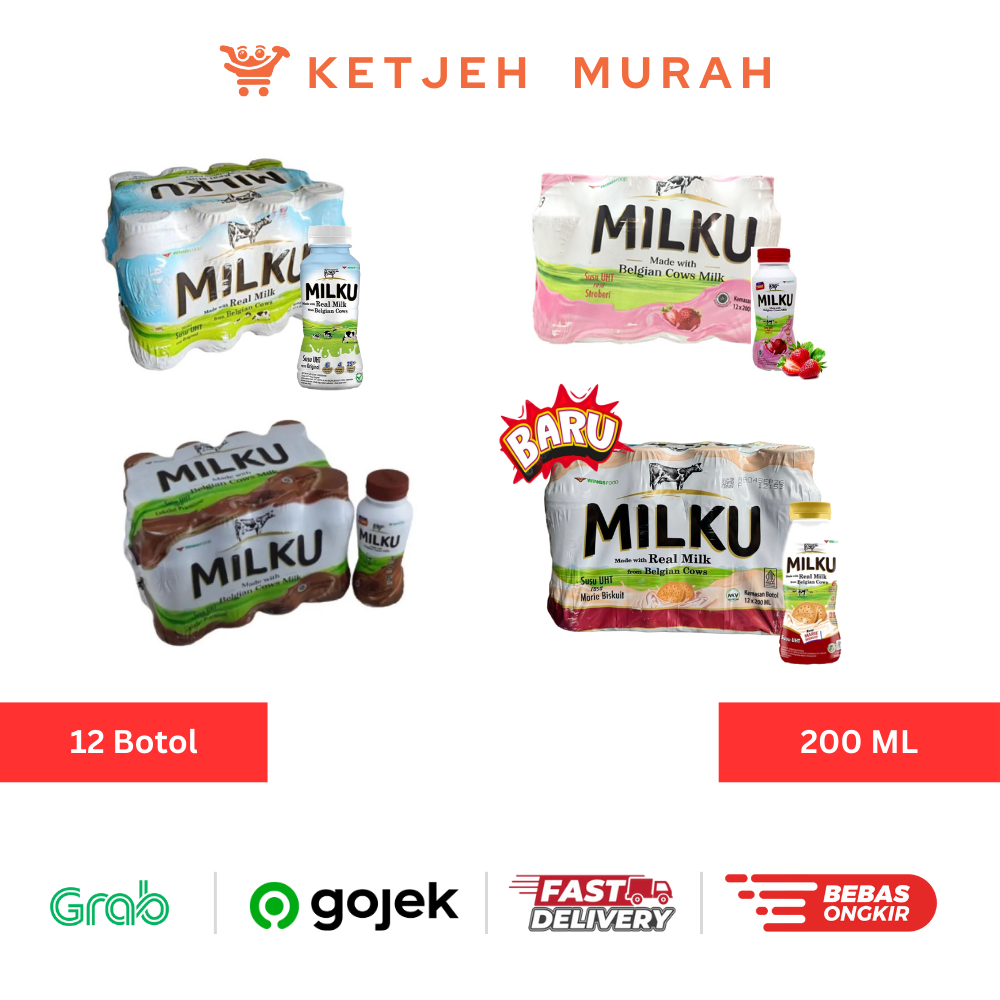 Jual Milku Susu UHT 200 ML Rasa Original / Cokelat Premium / Strawberry ...