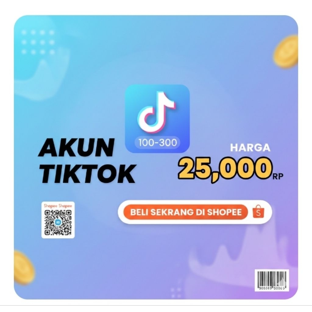 Jual Tik tok akun 100-500 follower siap pakai | Shopee Indonesia