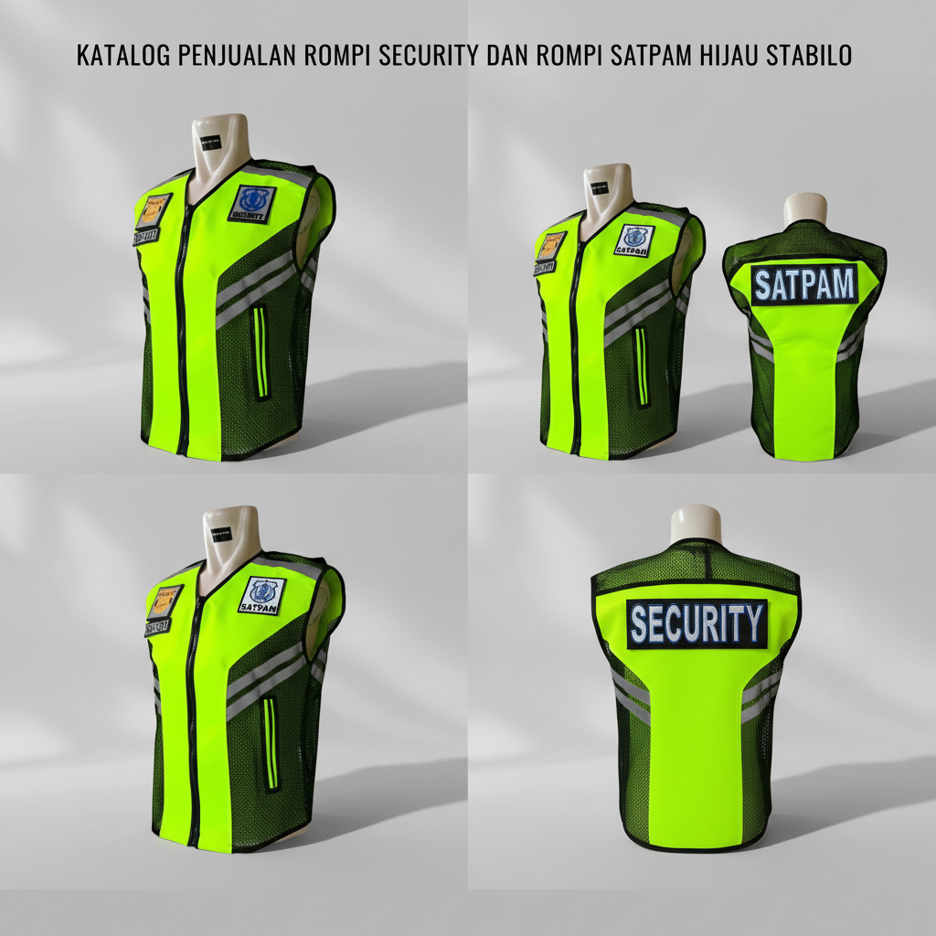 Jual Gratis Bordir Nama - Rompi Security dan rompi Satpam Hitam Stabilo ...