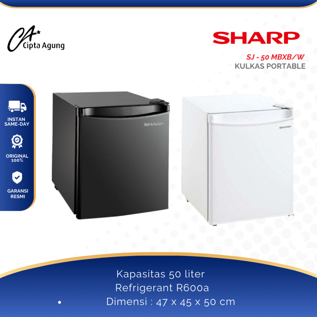 Jual SHARP KULKAS 1 PINTU MINIBAR PORTABLE ANAK KOS 50L 50 LITER SHARP ...