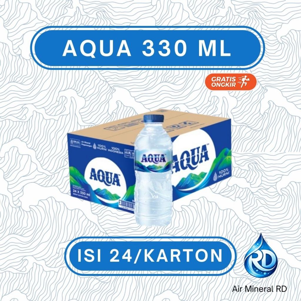 Jual RD - AQUA Botol 330 ML 1 Dus - Isi 24 x 330 ML - Air Minum Mineral ...