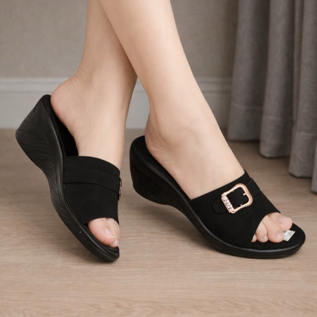 Jual Sandal Wanita Wedges Sendal Cewek Selop Slop Tinggi Kondangan ...