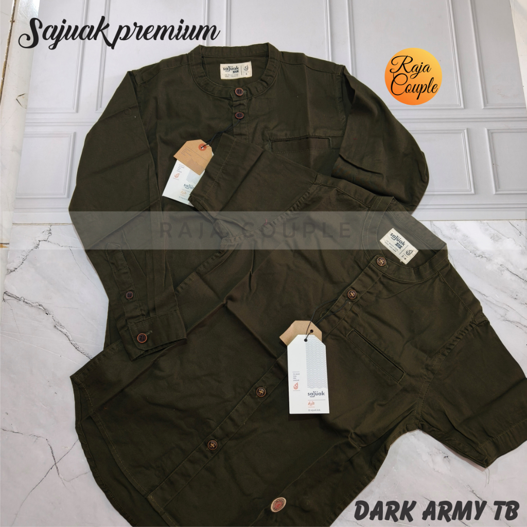 Jual SAJUAK TB PREMIUM DARK ARMY KEMEJA KOKO COUPLE AYAH ANAK ORIGINAL ...