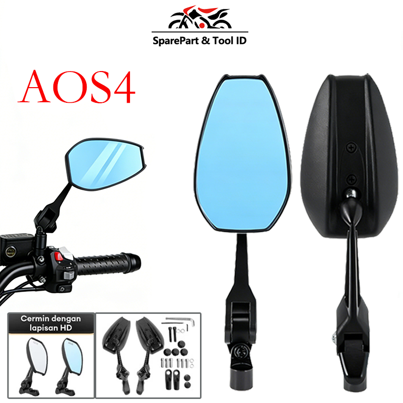 Jual COD-S4 Spion Motor Cermin biru dan putih anti silau/Spion Napoleon ...