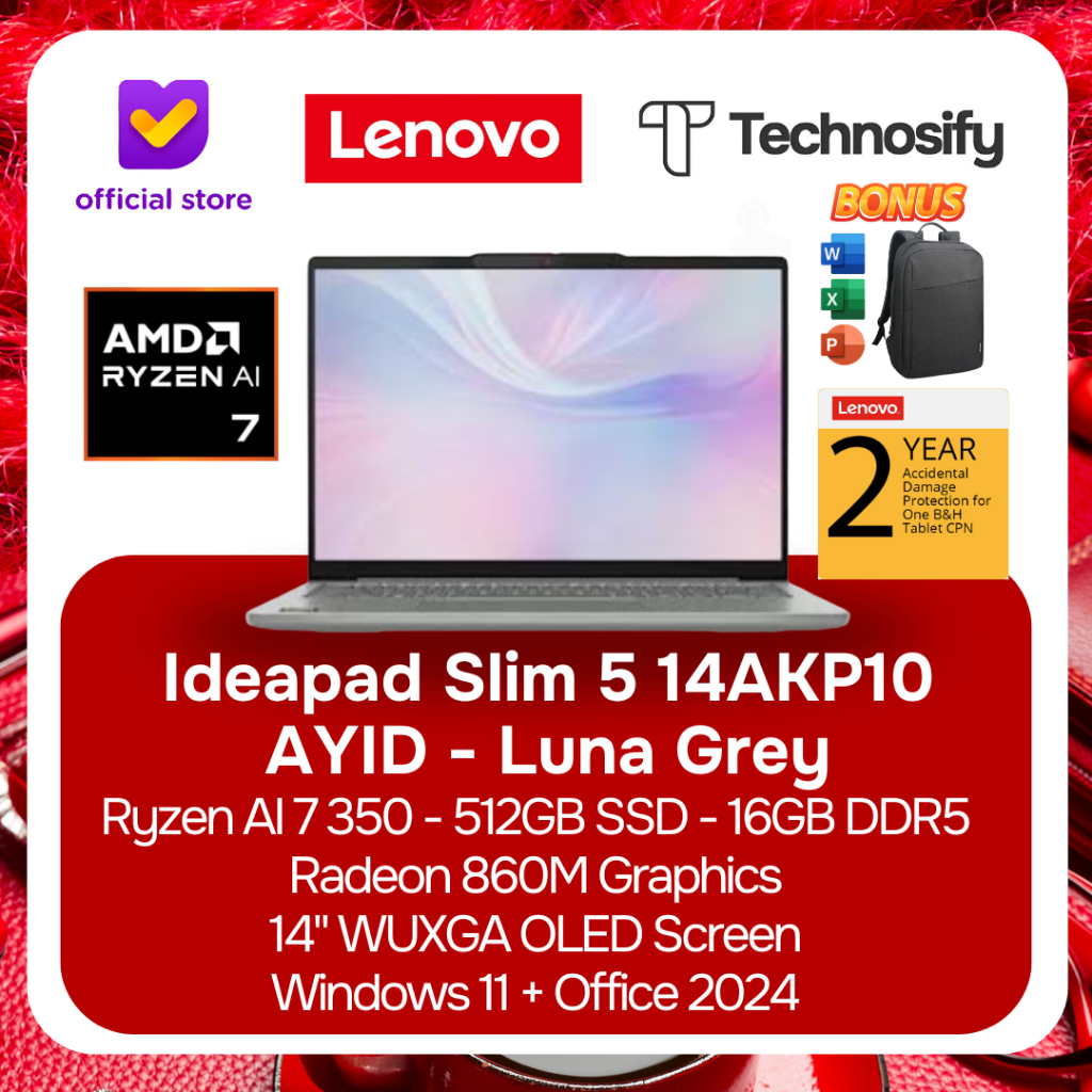 Jual Lenovo Ideapad Slim 5 14AKP10 AYID/B1ID AMD Ryzen AI 7-350 512GB ...