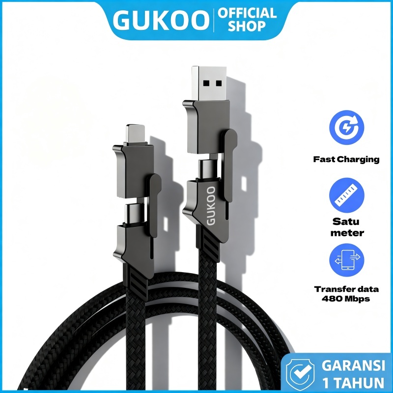 Jual GUKOO Kabel Charger 4 in 1 Fast Charging - USB ke Type-C ...