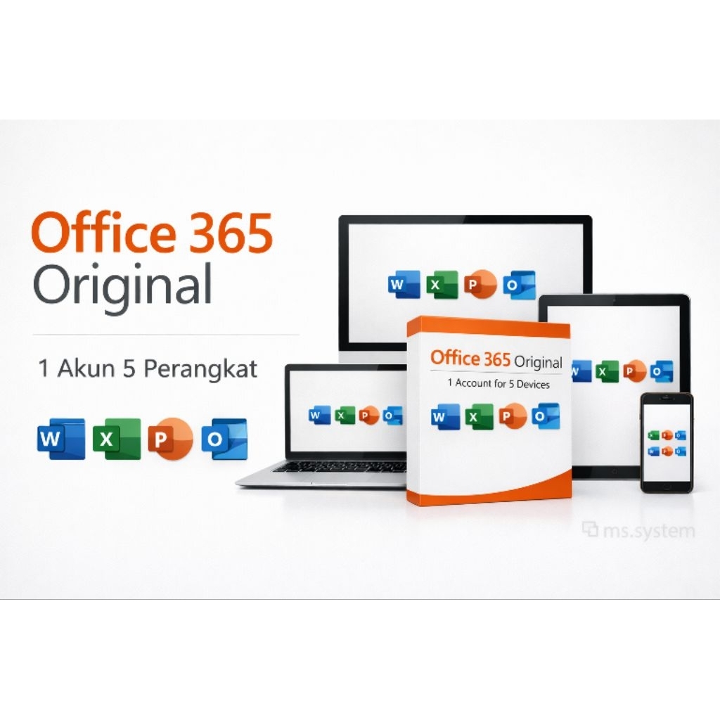 Jual Microsoft Office 365 Original 1 Akun untuk 5 Perangkat 100GB ...