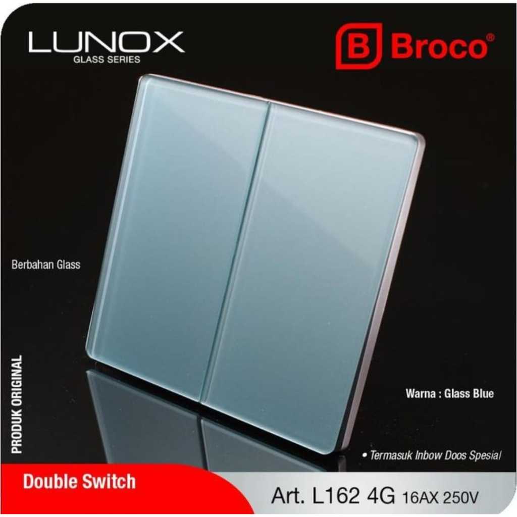 Jual Broco Lunox Glass Saklar Double Satu arah 16A 250V Art.L162 ...
