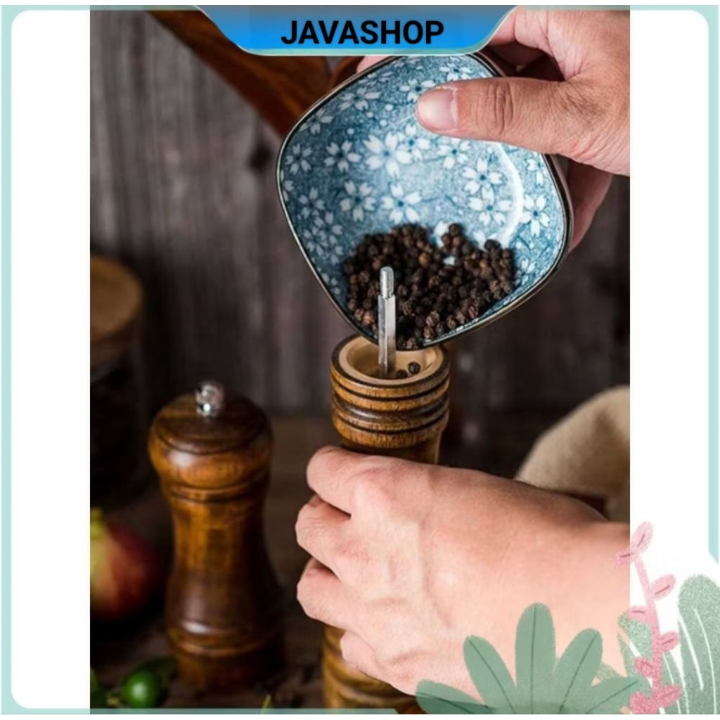 Jual Alat Grinder Kayu Estetik Penggiling Penabur Bumbu Bubuk Biji Lada ...