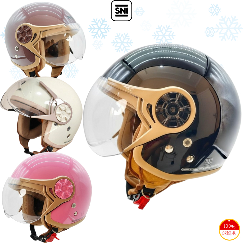 Jual Helm Bogo Hijab Friendly Half Face Kaca Pilot Premium Wanita Cepol ...